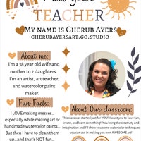 Meet the Teacher Editable Canva Template, Boho Rainbow Classroom Decor ...
