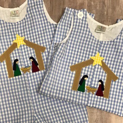 Nativity Scene Bean Stitch Applique Design 1052 Christmas Applique ...