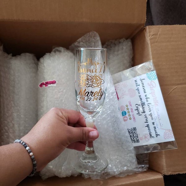 Copa De Vidrio Personalizada Para Quinceañera O Sweet 16! Personalized ...