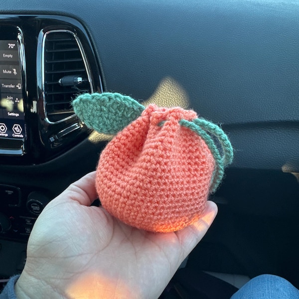 Orange Pouch Crochet Pattern Bag Mini Drawstring Fruit Bag Crochet ...