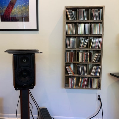 Music CD Storage Holder Cubby Shelves Fit Cds Reclaimed Wood Decor ...