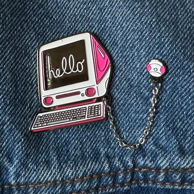 Apple Imac Pick Your Color Enamel Pin With Mouse on Chain - Etsy