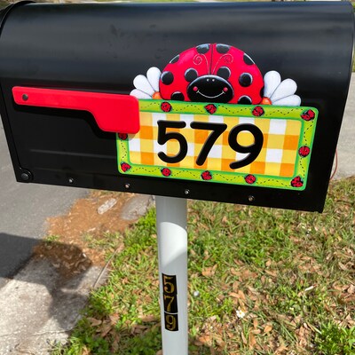 Mailbox Magnet Partial Cover Ladybug Address Numbers With Set of 2 ...