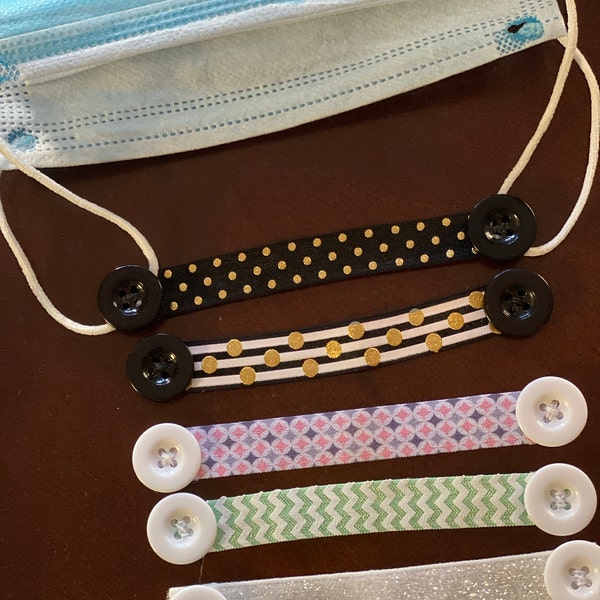 Ear Savers for Face Masks, Elastic Face Mask Extensions With Button for ...