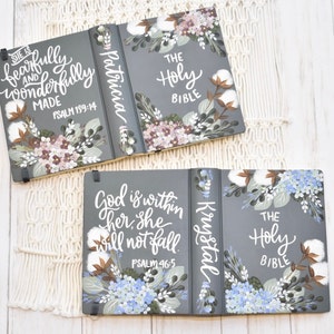 Hand Painted Bible Boho Rainbow Specialized Floral Design | Etsy