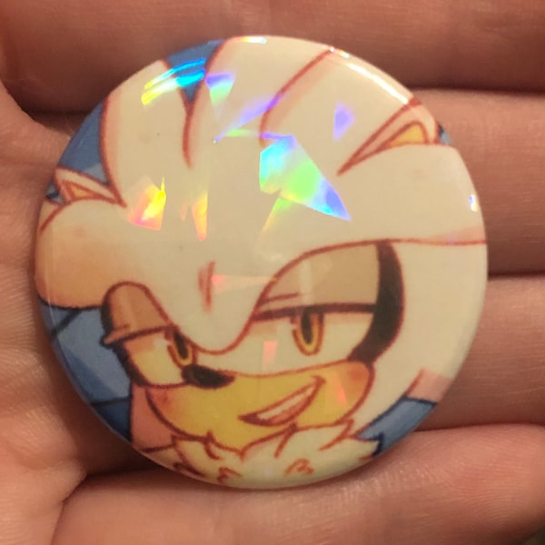 Sonic the Hedgehog Button Pins Holographic or Glossy | Sonic Shadow ...