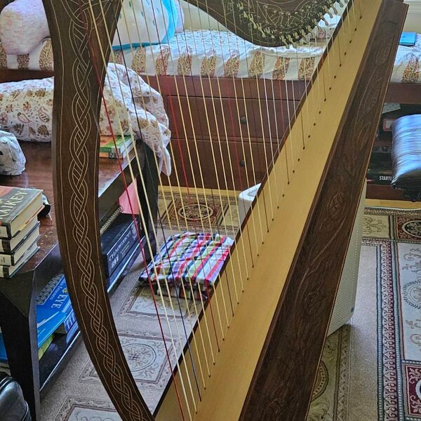 Gothic Harp 19 String, French Gothic Harp, Medieval Harp Handmade, Incl ...