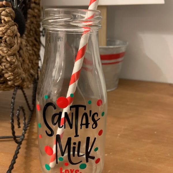 Milk for Santa Bottle - Santa's Milk - Christmas Milk Bottle - Holiday ...