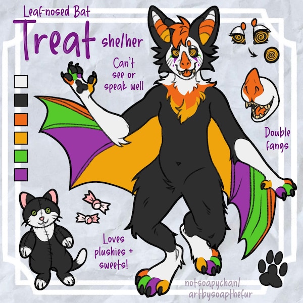Simple Character Reference Sheet - Fursona Ref Sheet - Etsy