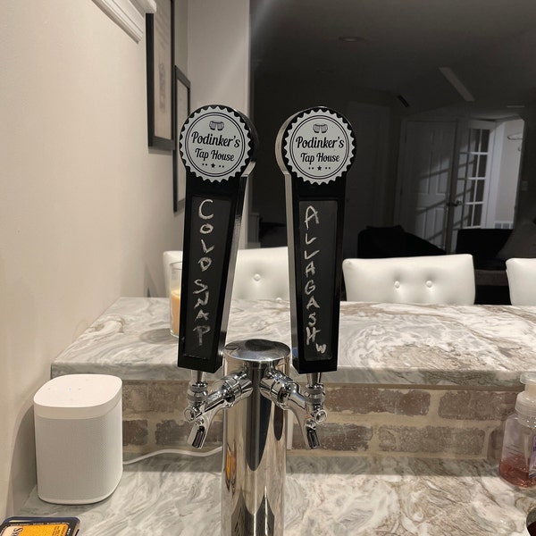 Custom Monogram & Name Tap Handle - Black or White - Etsy