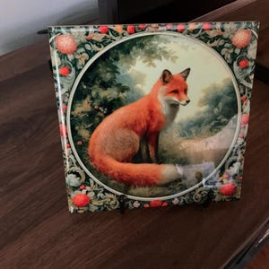 William Morris Inspired Woodland Rabbit Ceramic Tile Art Nouveau Wall ...