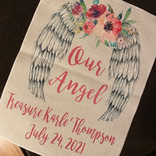 Baby Girl or Boy Angel Flag, Bereavement, Personalized With Name and ...