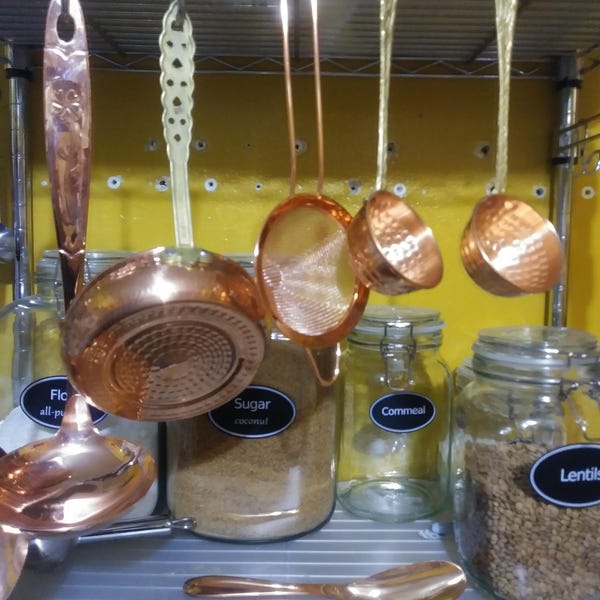 Copper Glass Jar, Copper Container, Copper Cruet, Spice Jar, Handmade ...