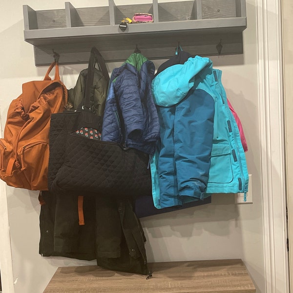 Coat Rack With Storage, Cubby Shelf, Entryway Coat Rack With Cubbies ...