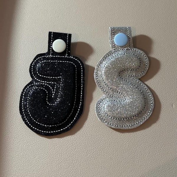 Puffy Foam Key Fob Snap Tab Rounded Monogram Alphabet Letters A-Z ...