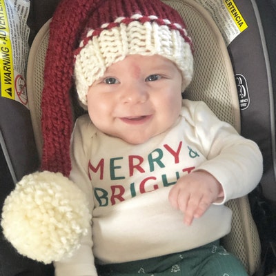 Perfect Fit Newborn Beanie Striped Baby Hat Red Blue With - Etsy