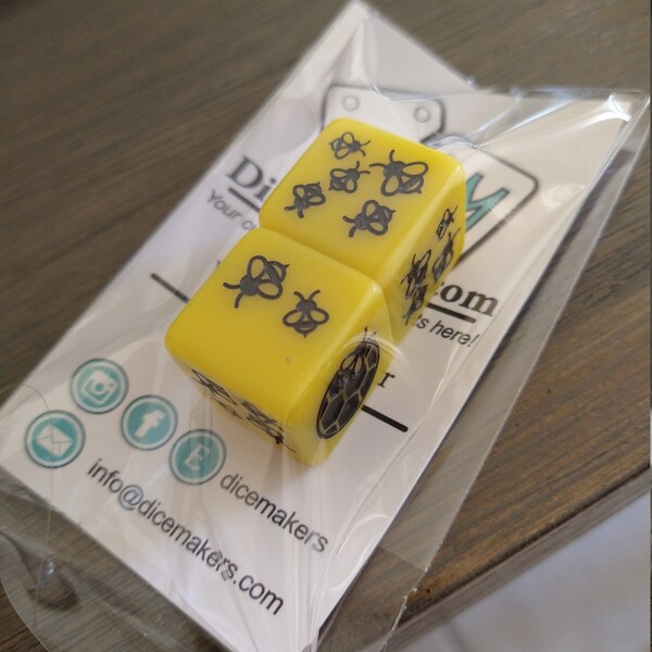 Bee Dice / Set of 2 / D6 - Bug, Insect, Honey - Etsy