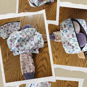 Gold Floral Knitting and Crocheting Notions Bag and Stitch Marker - Etsy