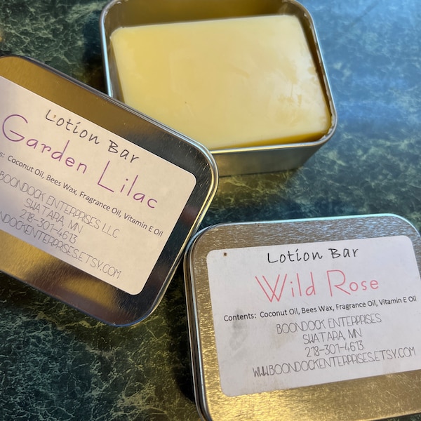 Lotion Bar With Metal Tin Container - Choice of 15 Scents - Lotion in a ...
