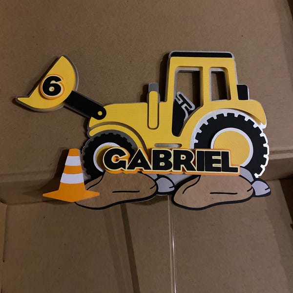 Front Loader Cake Topper, Construction Birthday Party, Boy Party, - Etsy