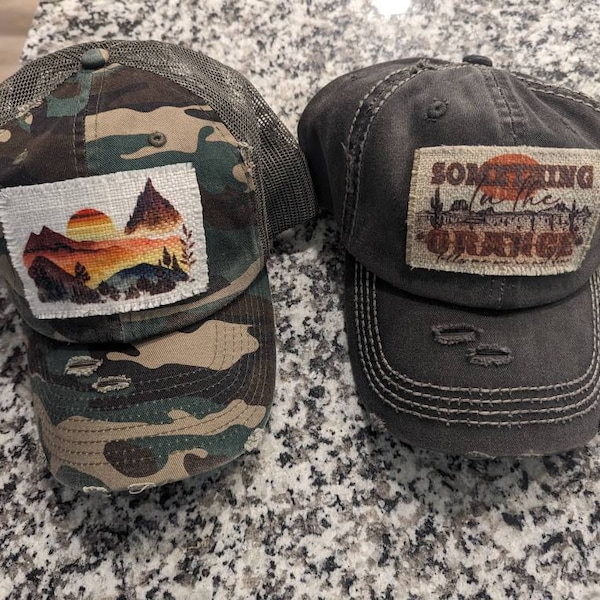 Black Trucker Hat: Take a Hike Print, High Profile Rope Cap - Etsy