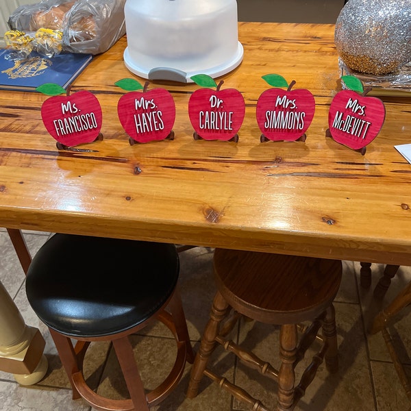 Teacher Appreciation Gift - Apple With Teacher's Name in 3D Raised ...