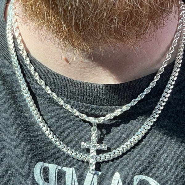 Italian Sterling Silver Figaro Chain Necklace 925 Made in Italy - Etsy