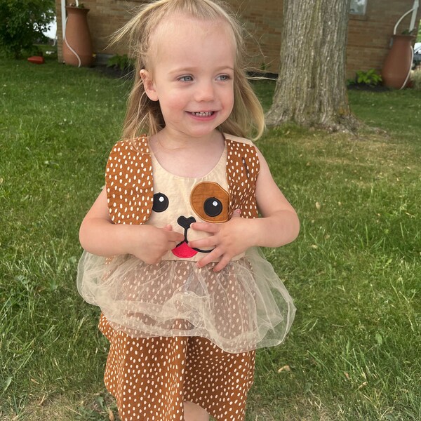 Puppy Dog Girls Dress, Toddler Puppy Dress, Infant Puppy Outfit, Kids ...