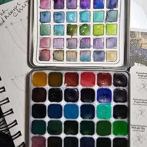 Ceramic Watercolor Palette With Gold Design Handmade Ceramic Palette ...