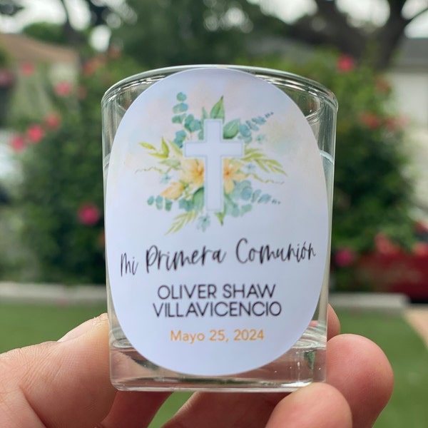 Mi Primera Comuníon Stickers Personalized Spanish Communion Favor ...