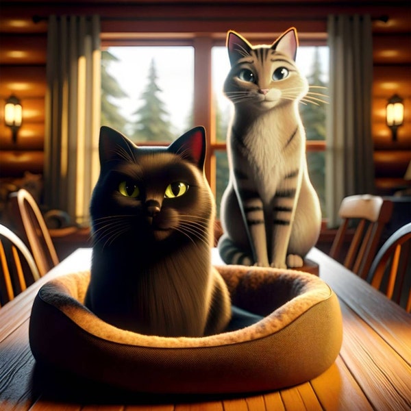 Custom Pixar Pet Poster, Custom Animated Pet Caricature, Pixar-inspired ...