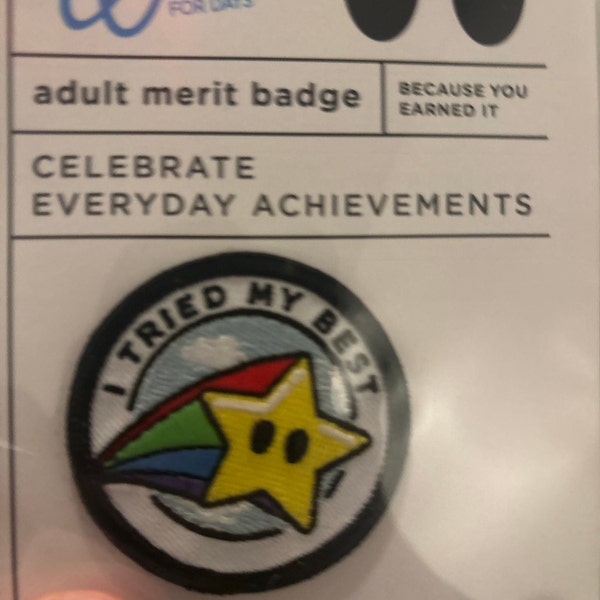 Adulting Merit Badge Embroidered Iron-on Patch (I Tried My Best ...
