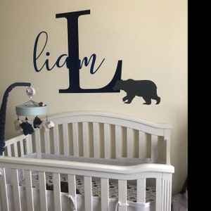 Bear Name Vinyl Wall Decal Nursery Baby Boy Girl Kids Room Decor ...