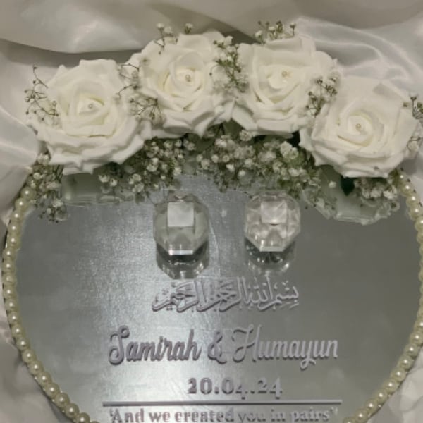 Ring Plate Customized Nikkah Plate, Personalized Mirror Wedding Plate ...