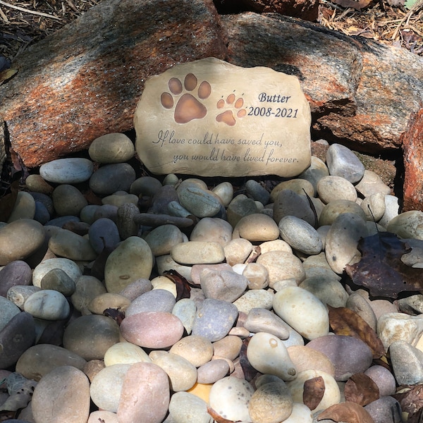 Pet Memorial Stones Dog Memorial Stones, Paw Prints Pet Dog Garden ...