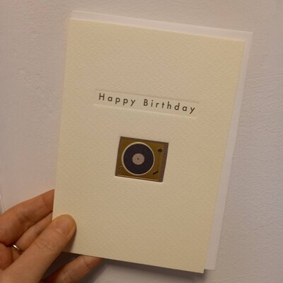 Gold Space Hopper Mini Birthday Card by James Ellis - Etsy