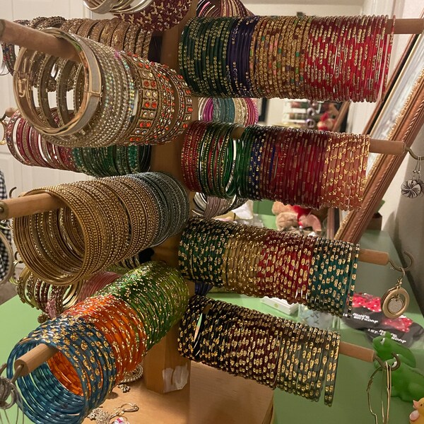 12 Pieces Multi Color Indian Costume Wedding Style Plain Glass Bangles ...