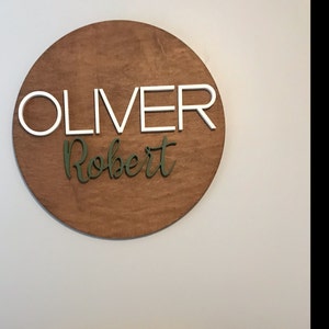 Custom Name Sign 1236 Round Sign Baby Name Sign Nursery Room Decor ...