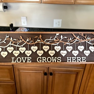 Family Tree Hanging Heart 3D Wall Hanging Decoration or Gift - Etsy