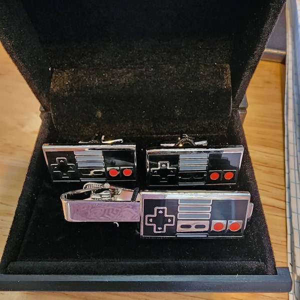 NES Controller Cufflinks, Nintendo Tie Clip, SNES Men's Jewelry, Tie ...