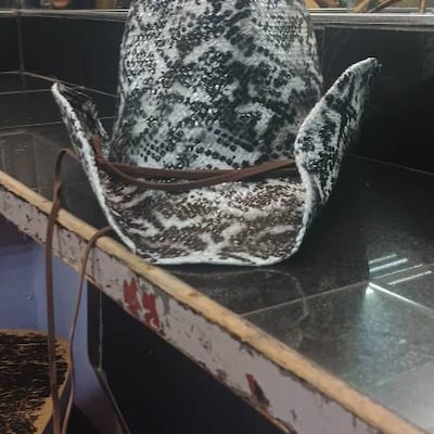 Snakeskin Straw Cowboy Hat for Men and Women Hand-painted Perfect for ...
