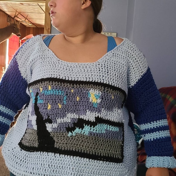 Starry Night Sweater - Crochet Pattern - Etsy