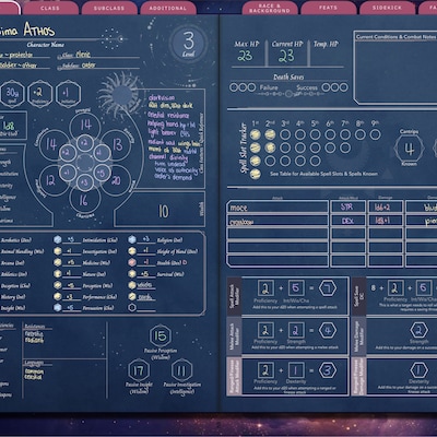 Printable Dnd Character Journal, Dnd Character Sheet With Spell Cards ...