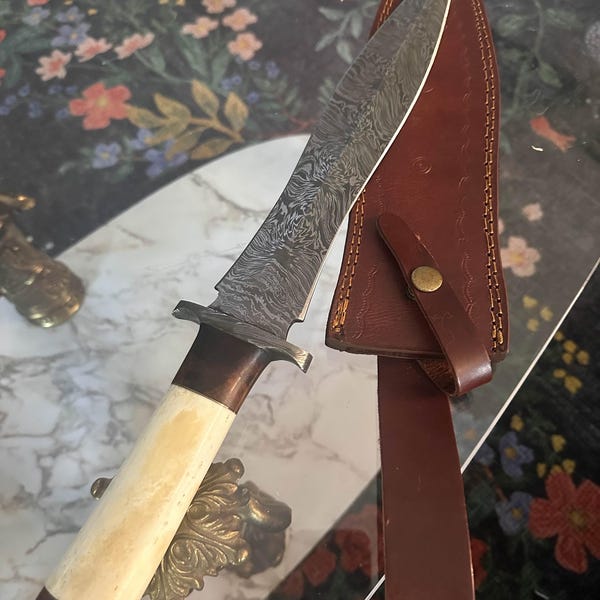 Spectacular, Hand Forged, Damascus Steel, Boline/working Knife/bowie ...