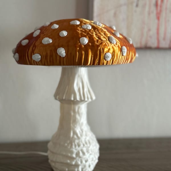 Shimmering Amanita Fungi Lamp | Fungus Light | Nature Decor - Etsy