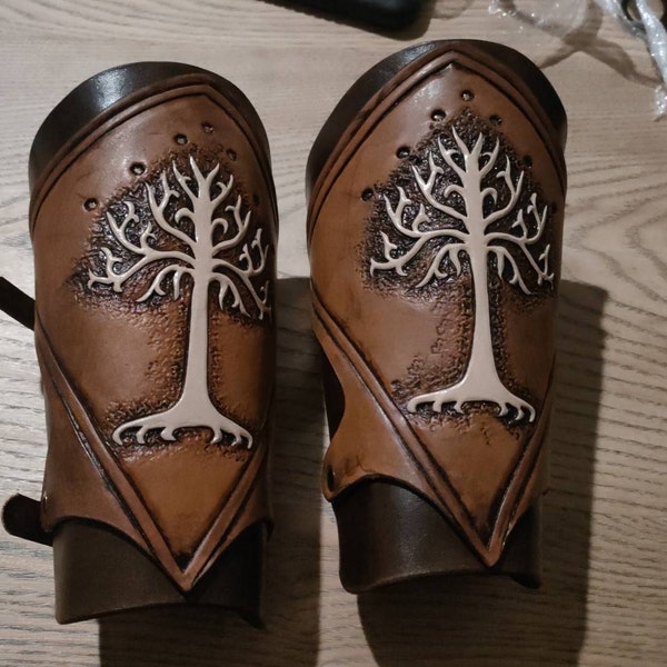 Leather Archery Bracer, Hand Tooled Armguard. Celtic Stag Design.larp ...