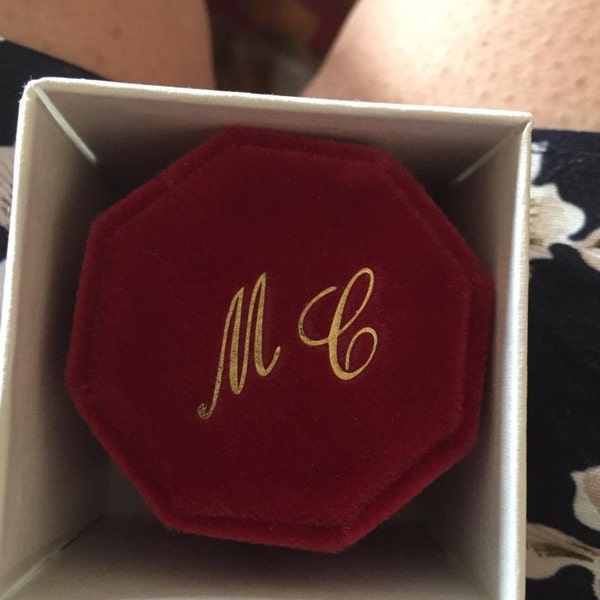 Velvet Ring Box Burgundy, Vintage Ring Box, Maroon Ring Box, Antique ...