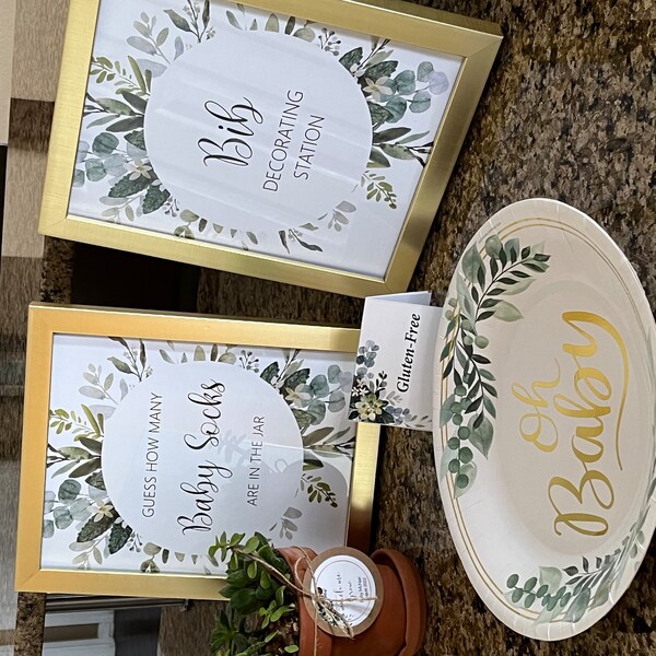 Greenery Succulent Editable Buffet Food Card Food Label Food Sign Table Tent Card Place Card ...