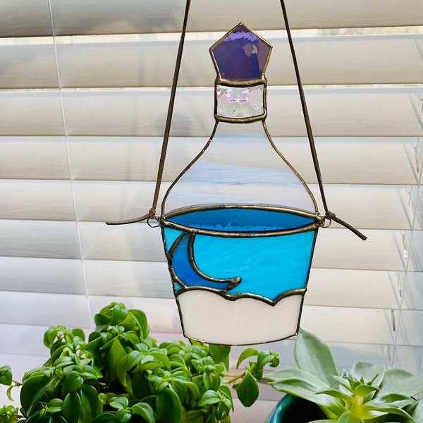 Stained Glass Heart Suncatcher Handmade Valentines Day Love Gift Deep ...