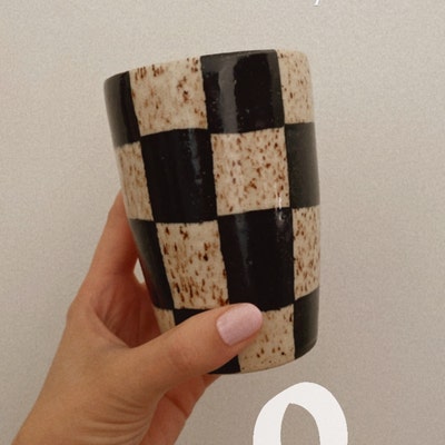 Green Checkered Ceramic Bowl Jewelry Dish Side Dish Handmade Dish-ware ...